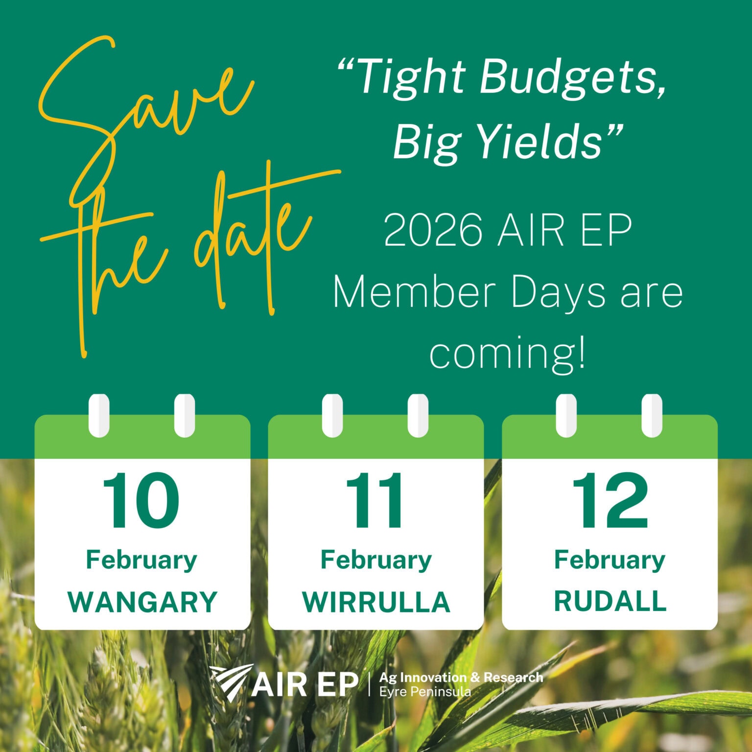2026 AIR EP Member Day - Wangary (10 February 2026) | AIR EP